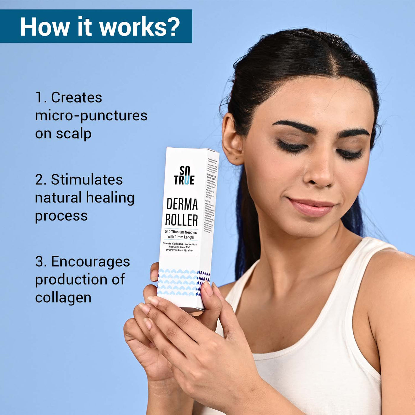 Derma Roller | 540 0.5mm Titanium Micro Needles | Sotrue