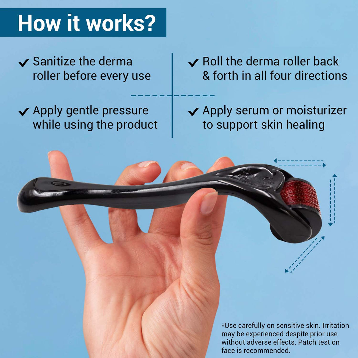Derma Roller | 540 0.5mm Titanium Micro Needles | Sotrue
