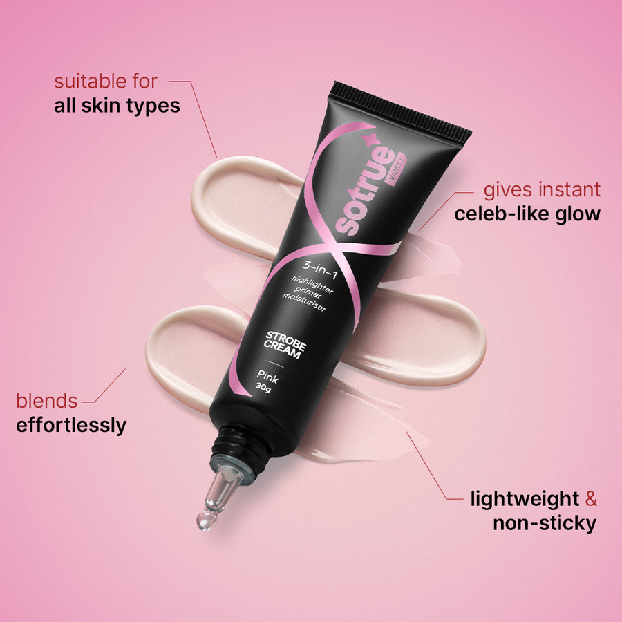 Celebrity-Like Glow Pink Strobe Cream | Blush Glow Finish | Sotrue