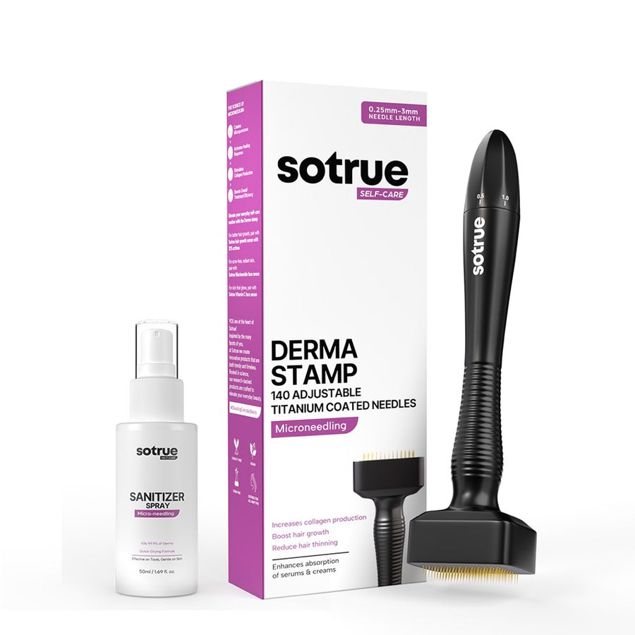 Derma Stamp with Sanitizer | Adjustable Titanium-Coated Needles